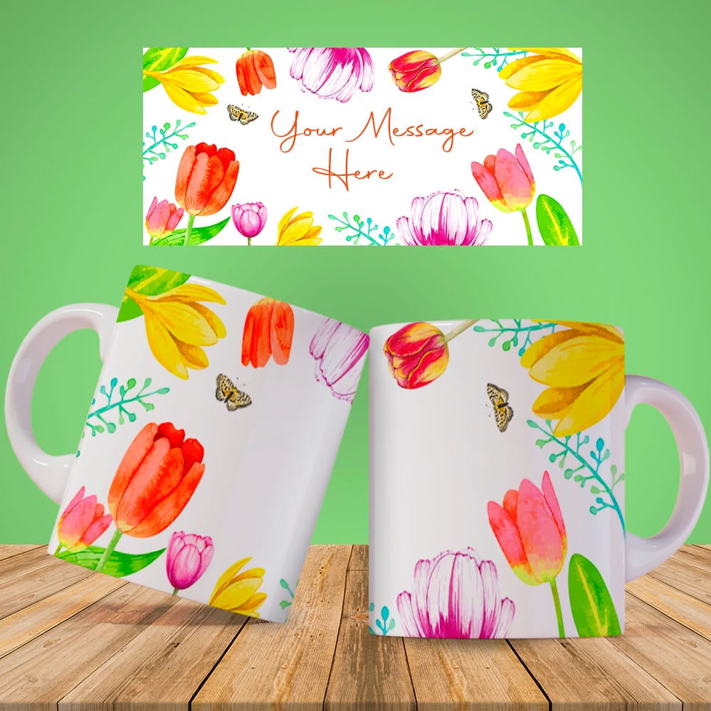 Custom Sublimated Floral Tulip Coffee Mug – Your Memories To Cherish